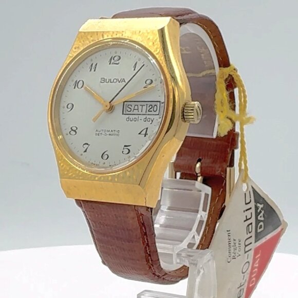 Vintage | Accessories | Vintage 34mm Bulova Dual Day Setomatic Mens ...